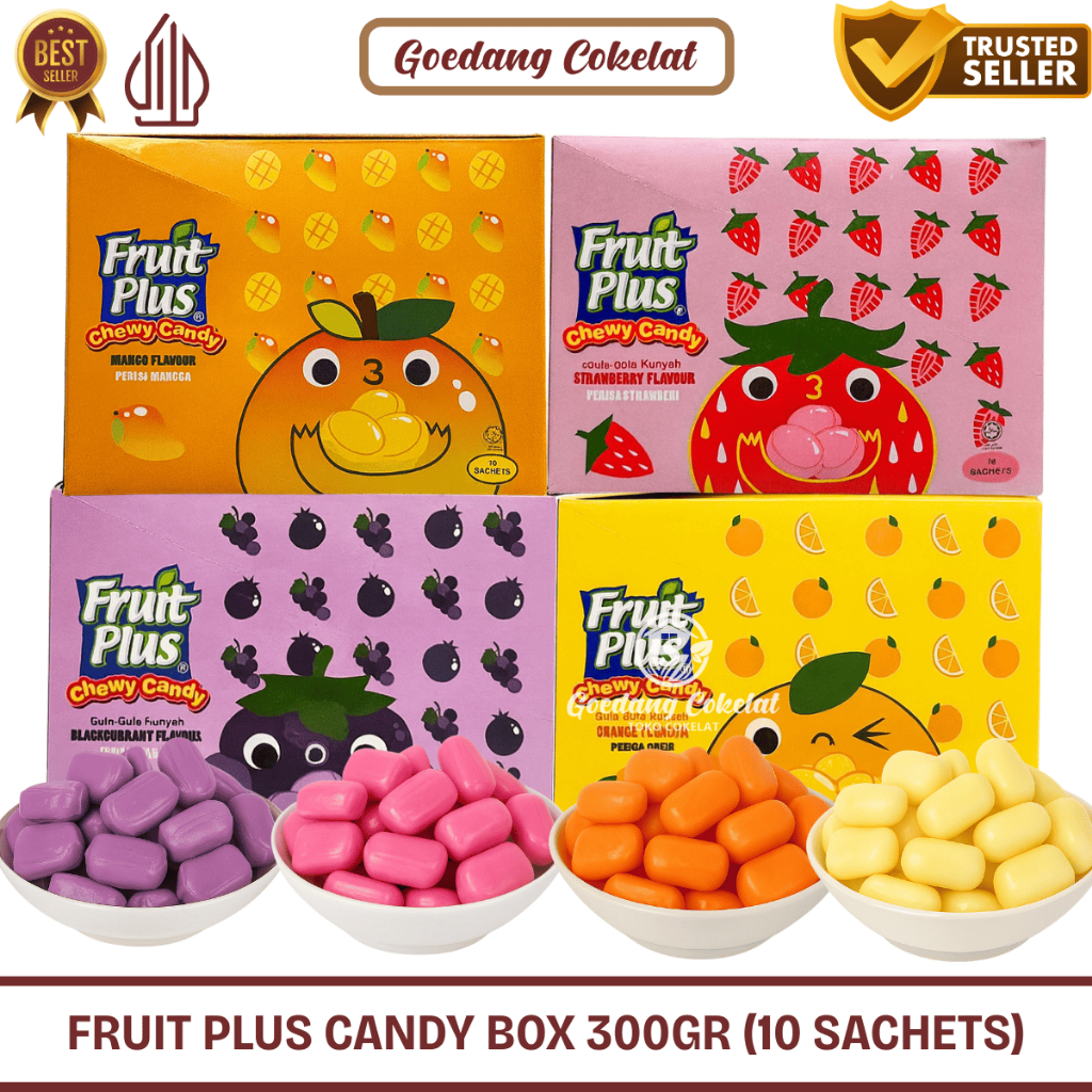 Jual Permen Fruit Plus Chewy Candy 300g (1 Box Isi 10 Pcs) Permen ...
