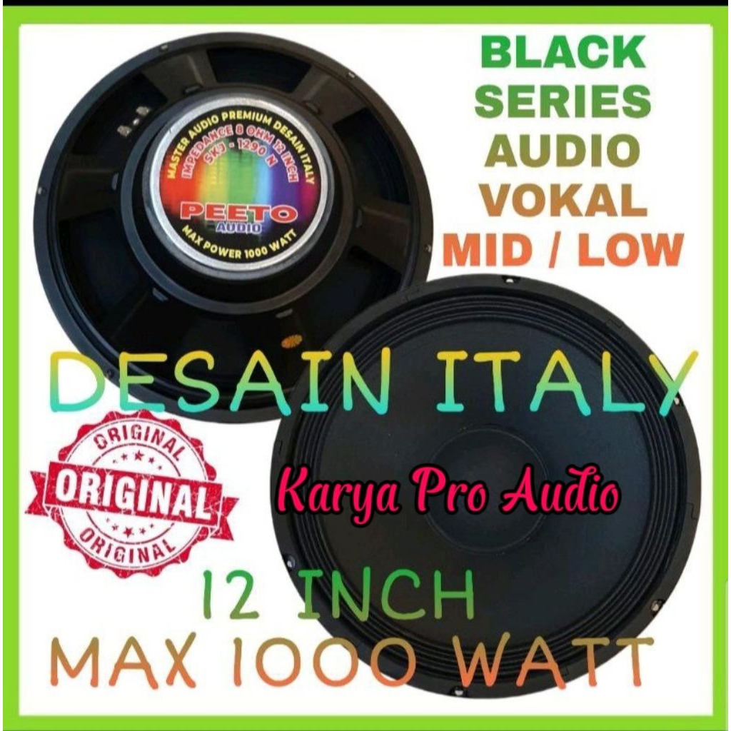 Jual Speaker Komponent PEETO SKJ-1290N 12 Inch Black Series Max Power ...