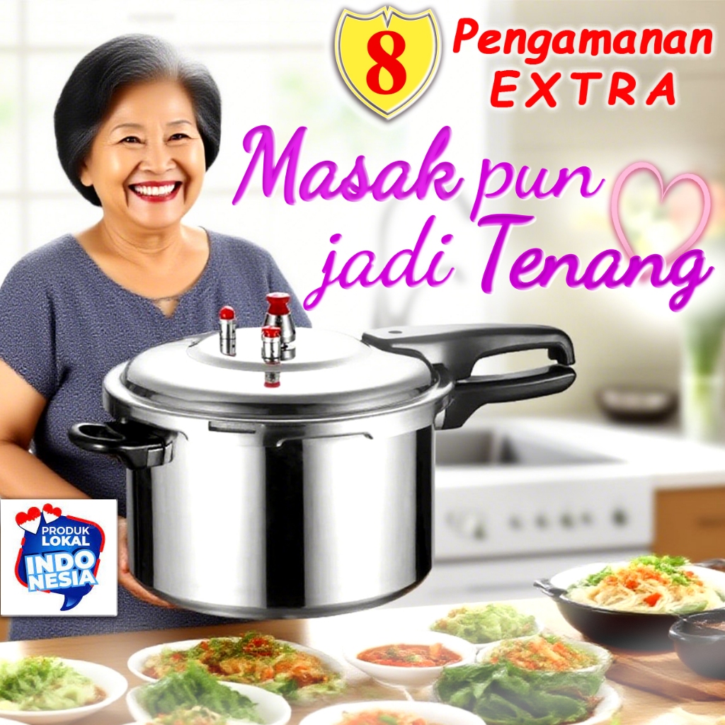 Jual PRESTO DAGING ALUMINIUM, Presto Ada Kukusan, Panci Presto 8L/12L ...