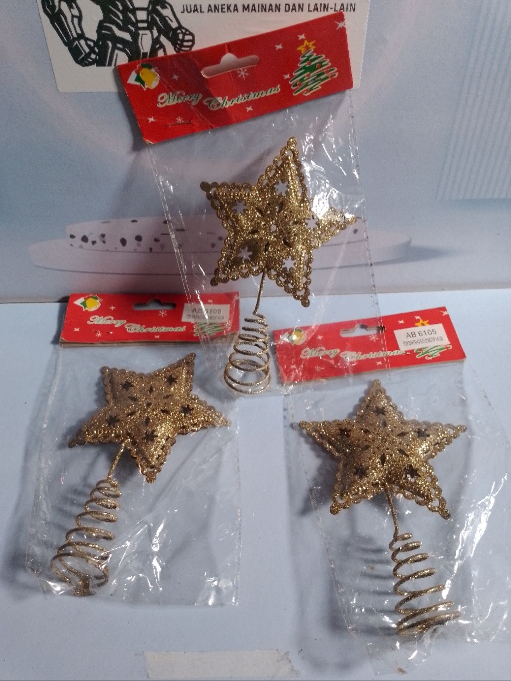 Jual Topper Bintang Pohon Natal 14cm– Hiasan Christmas Star Gold ...