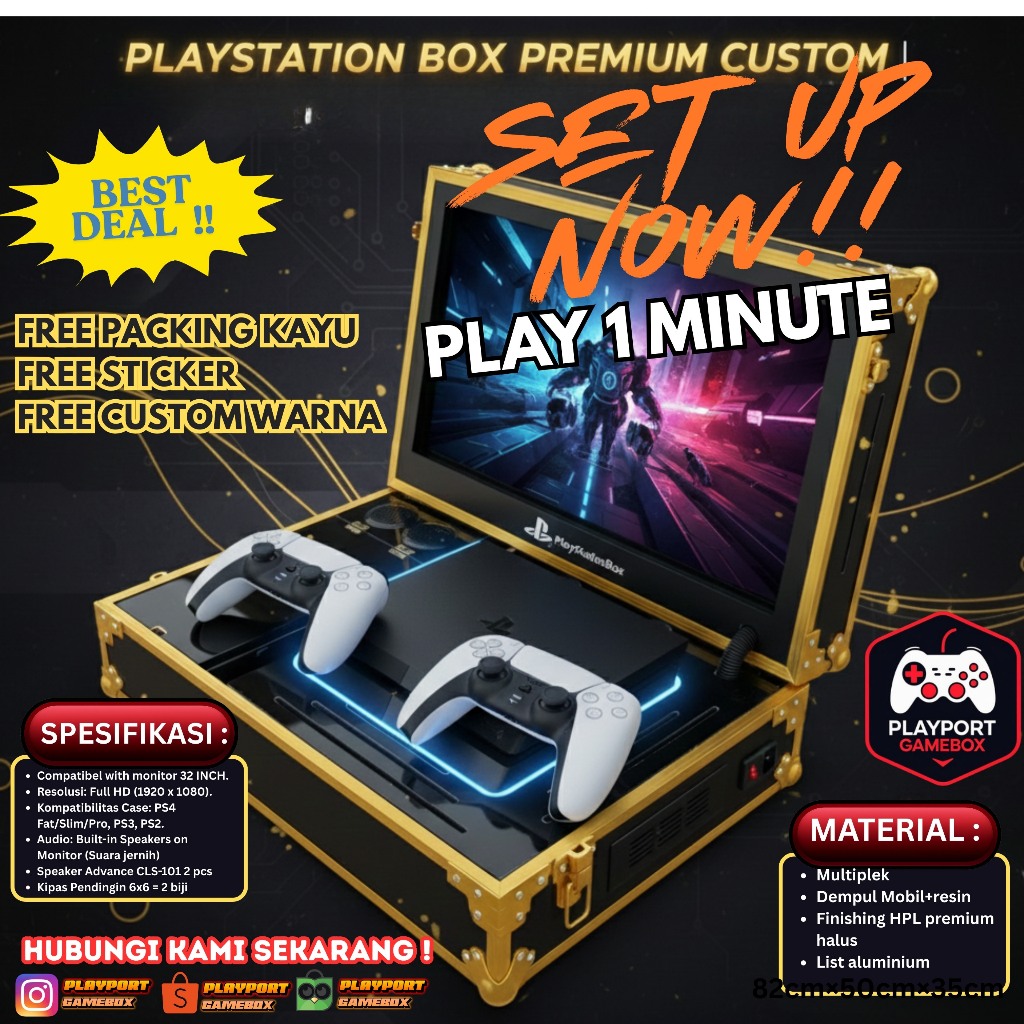 Jual PLAYSTATIONBOX PS Portable 32 INCH — Wadah PS2/PS3/PS4 Plug & Play ...