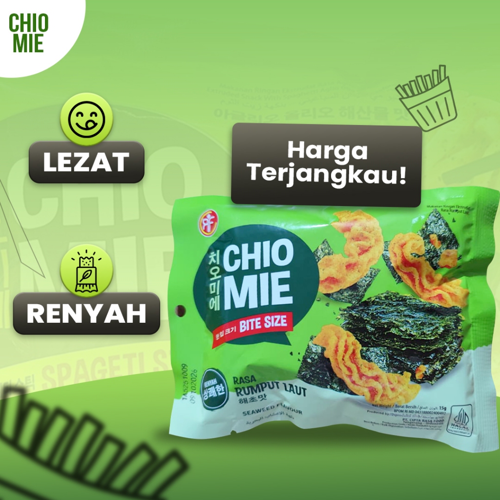 Jual Chio Mie Snack Rasa Rumput Laut 10 Pcs Makanan Ringan | Shopee ...
