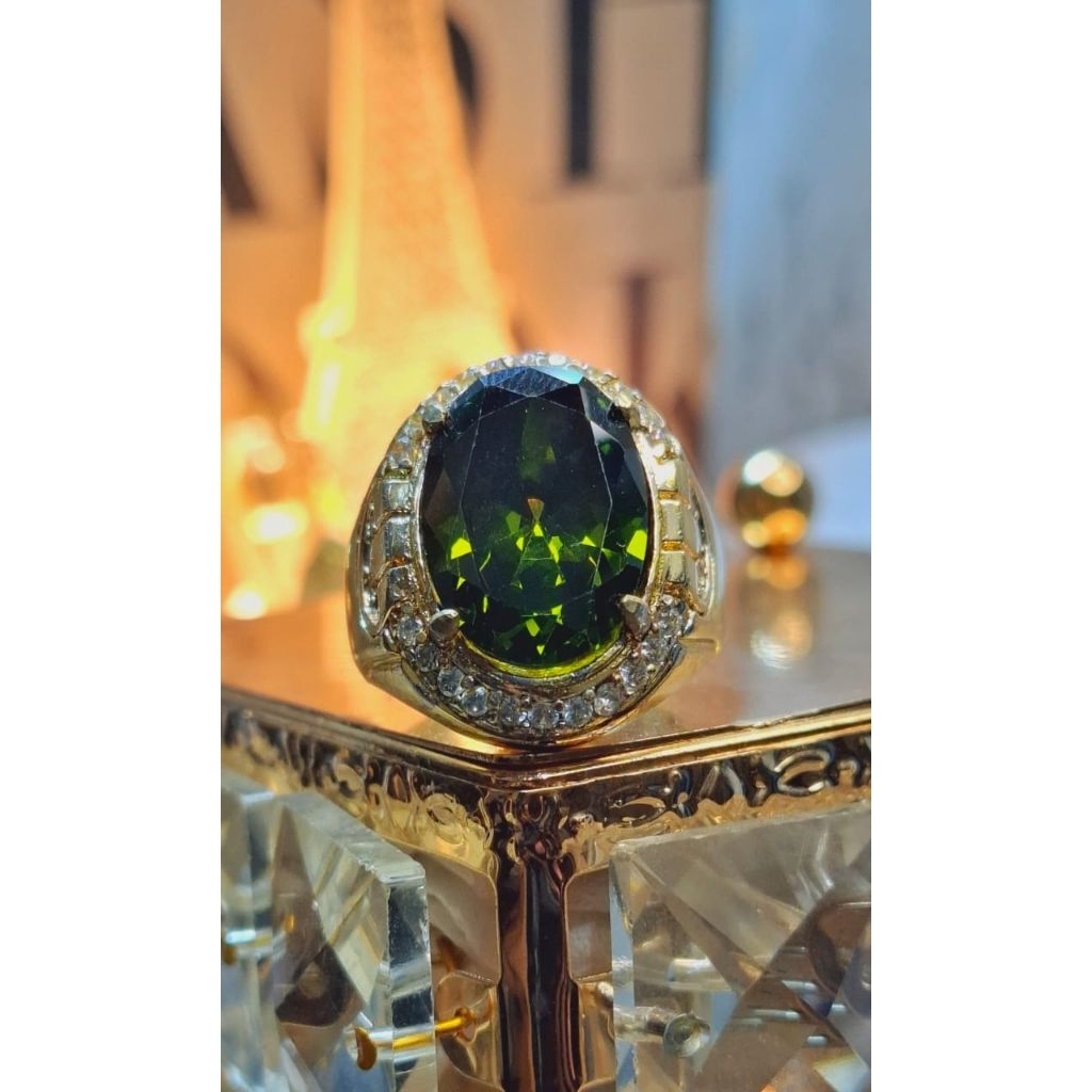 Jual Cincin Batu Permata Green Peridot | Shopee Indonesia