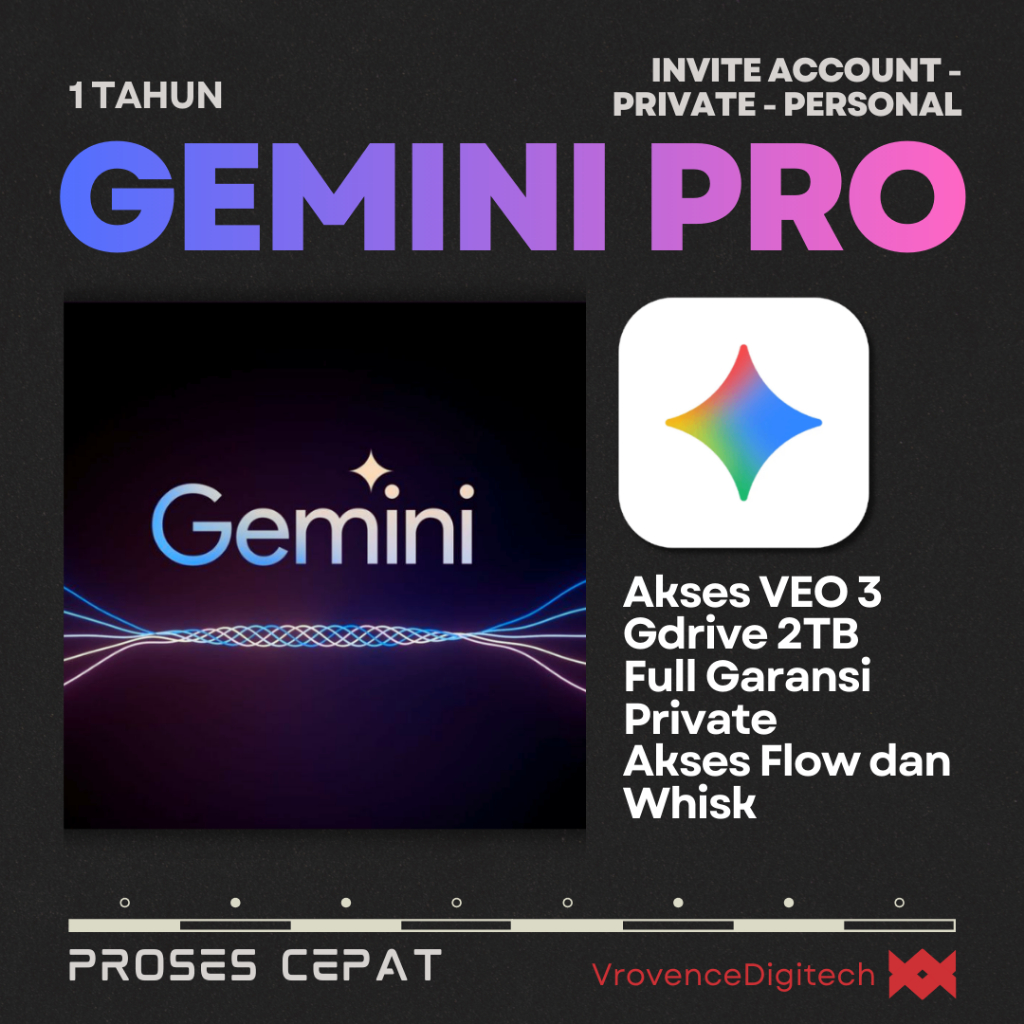 Jual GEMINI AI PRO 1 TAHUN 2.5 3.0 NANO BANANA AKSES VEO3 TINGGI | Shopee Indonesia