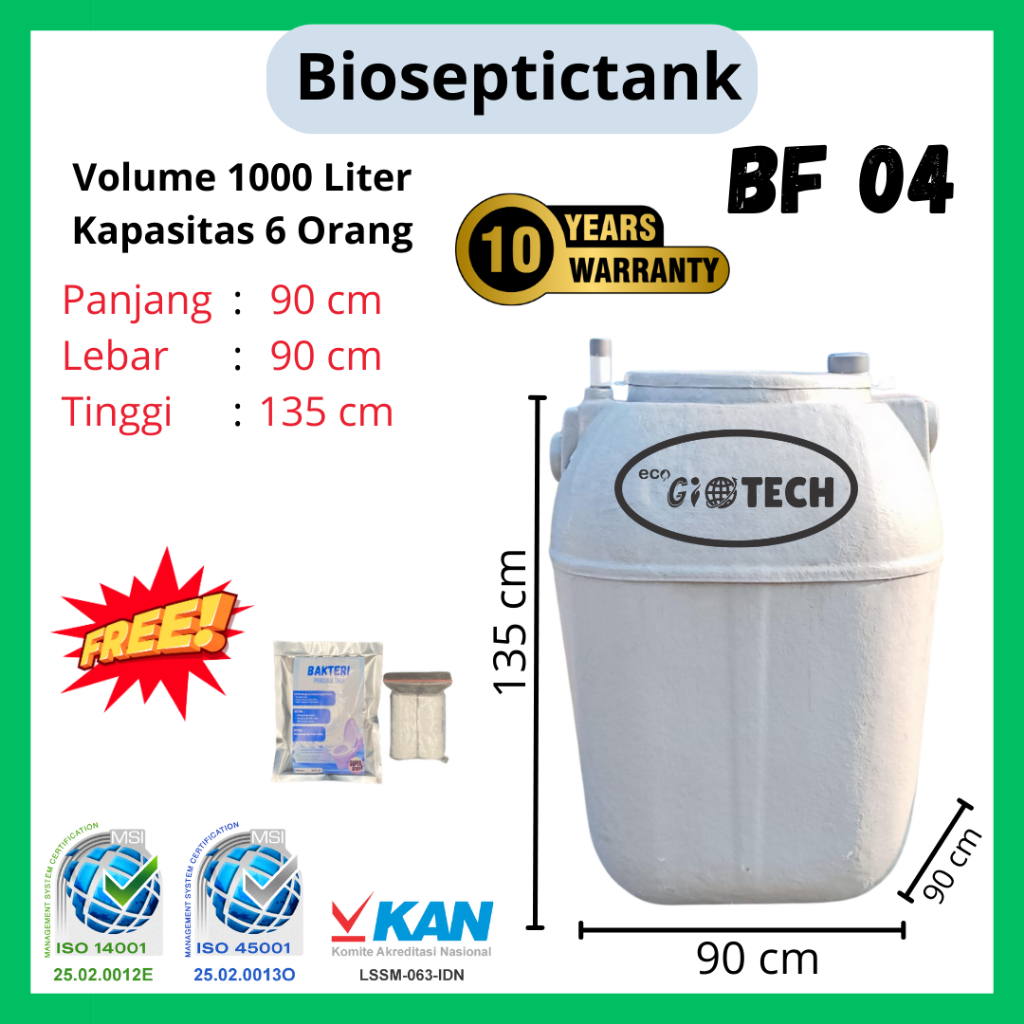 Jual Septictank Bioseptic Tank BF 04 - 1000 Liter Sepiteng Modern ...