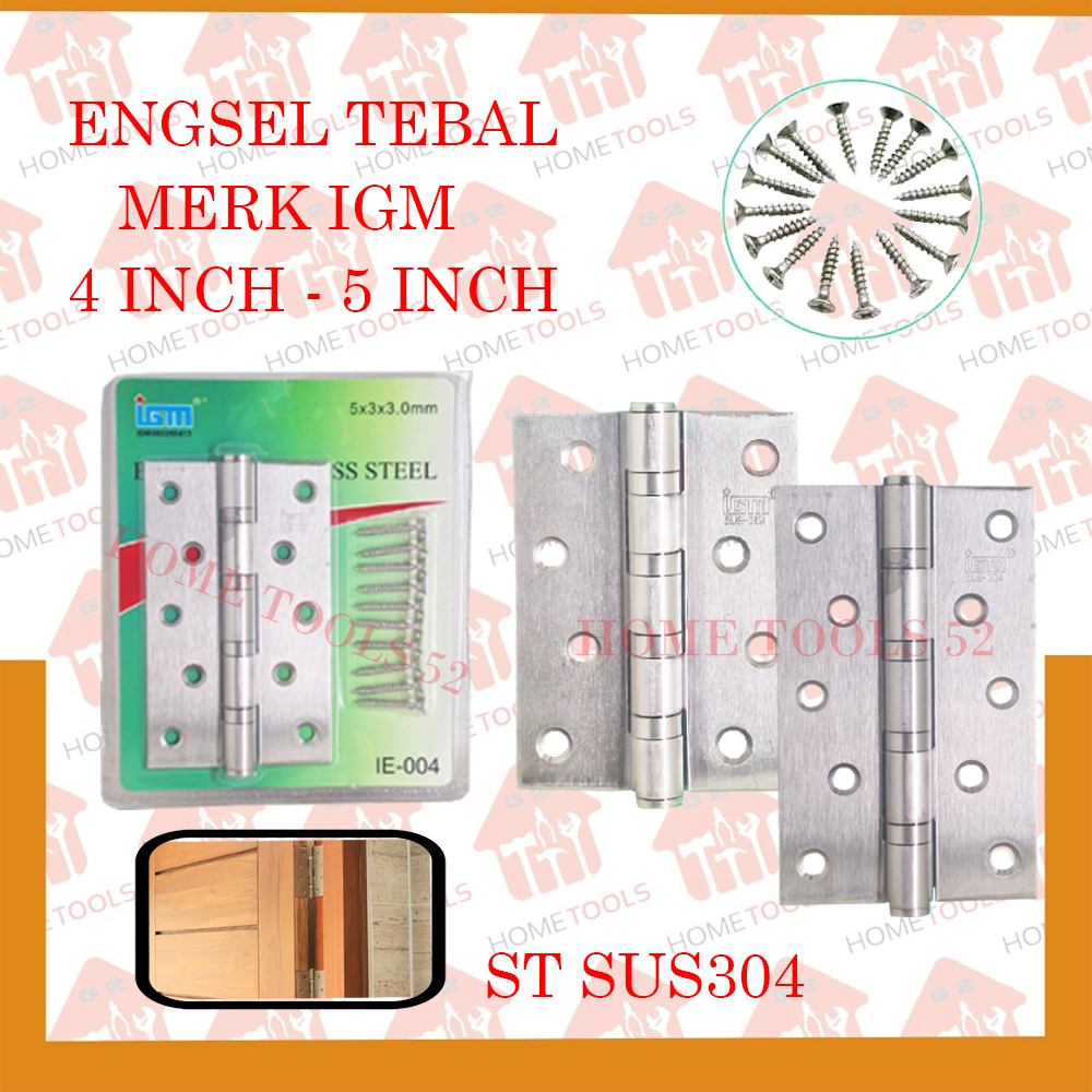 Jual Engsel Besi Tebal Stainless 4" 5" / Engsel Pintu Jendela Kayu ...