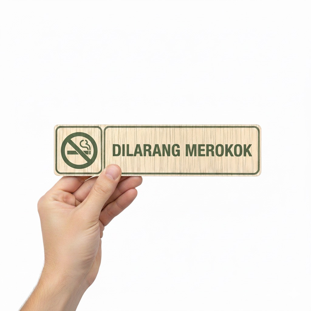 Jual Signage Tanda Rambu Tulisan Dilarang Merokok No Smoking Kayu ...