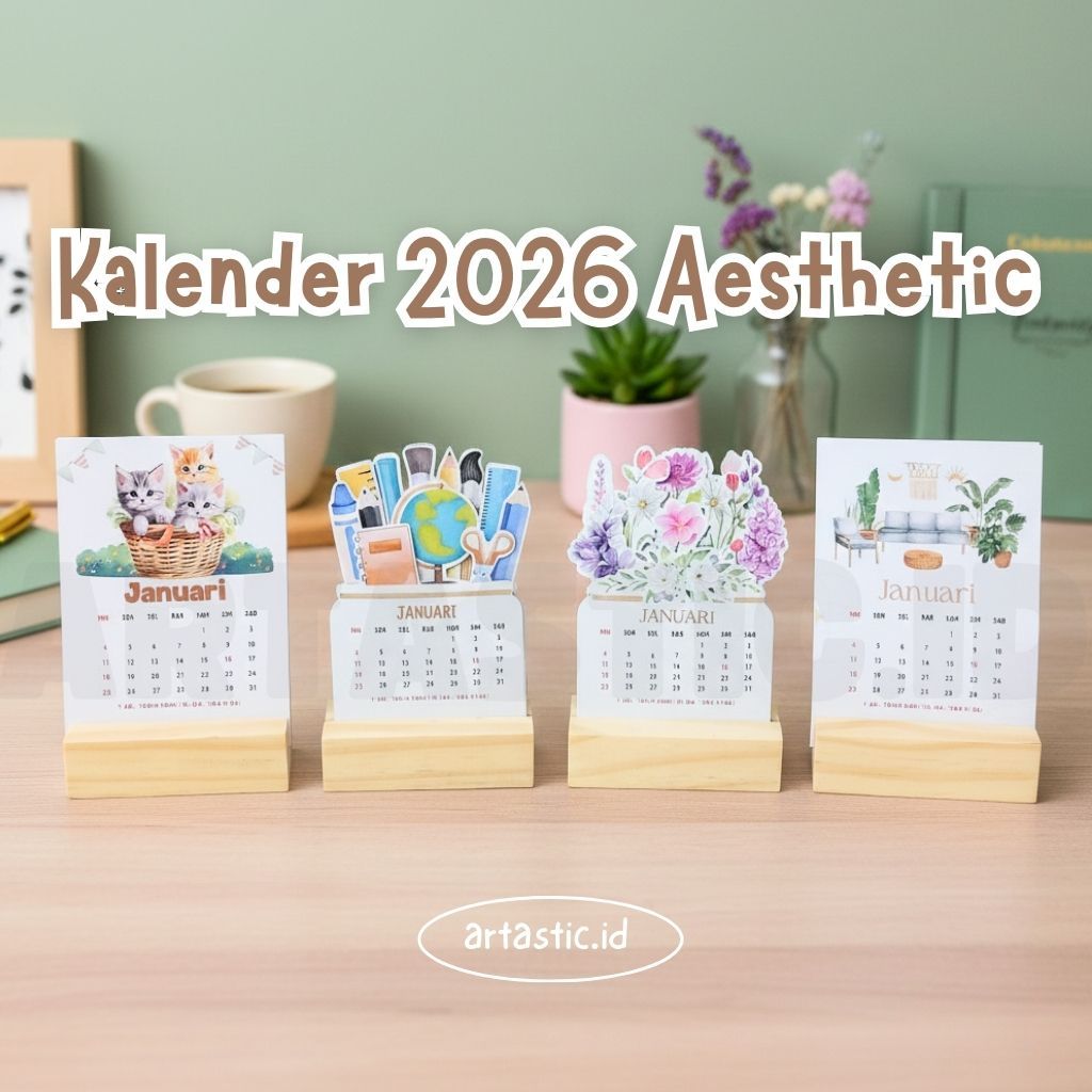 Jual Kalender Meja Mini 2026 Estetik Premium Minimalis - Desk Calendar ...