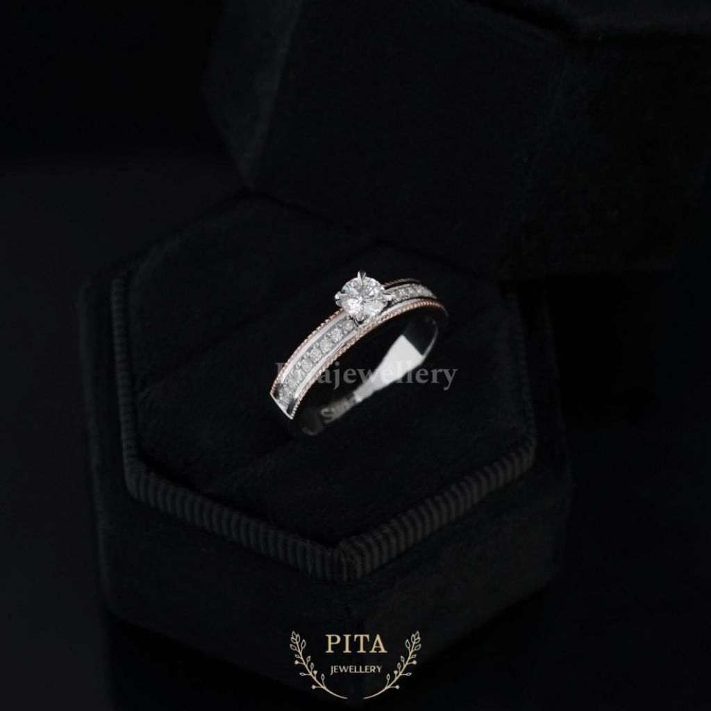 Jual Singel ring Emas Putih 10% 3grm dan Laser Nama | Shopee Indonesia