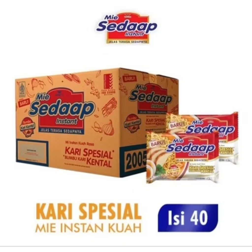 Jual Mi SEDAAP KARI SPESIAL Bumbu Kari KENTAL 1 DUS (40 PCS) | Shopee ...