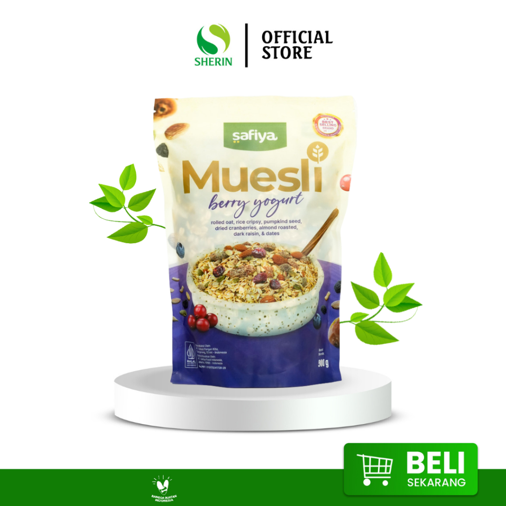 Jual SAFIYA MUESLI Berry Yoghurt 1kg - Oatmeal Dried Fruit Almond ...