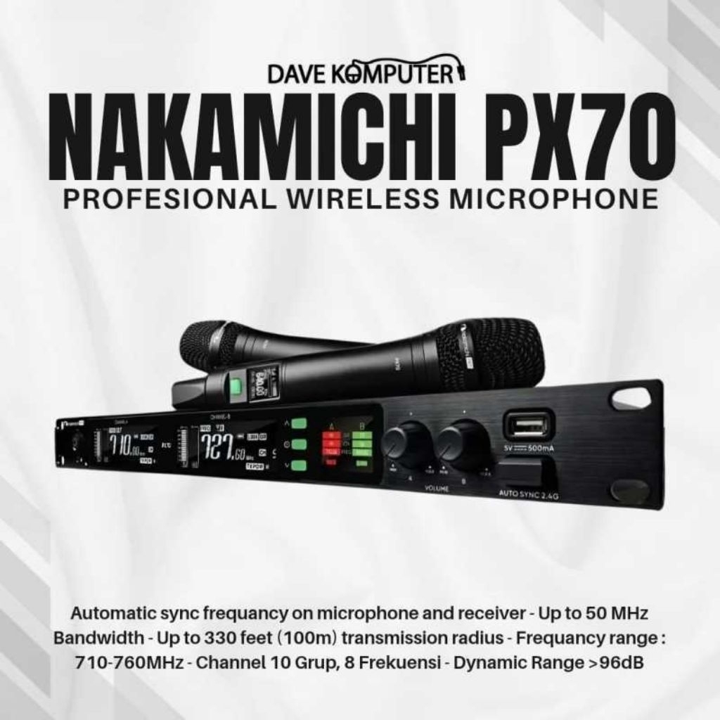 Jual NAKAMICHI PROFESIONAL WIRELESS MICROPHONE PX70 ORIGINAL GARANSI 1 ...