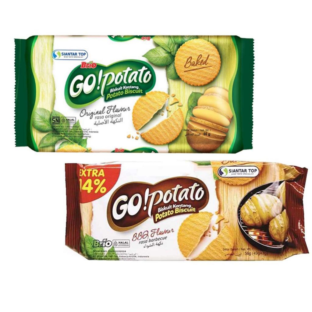 Jual Brio Go! Potato Crispy Biskuit kentang tipis bulat baru rasa bbq ...