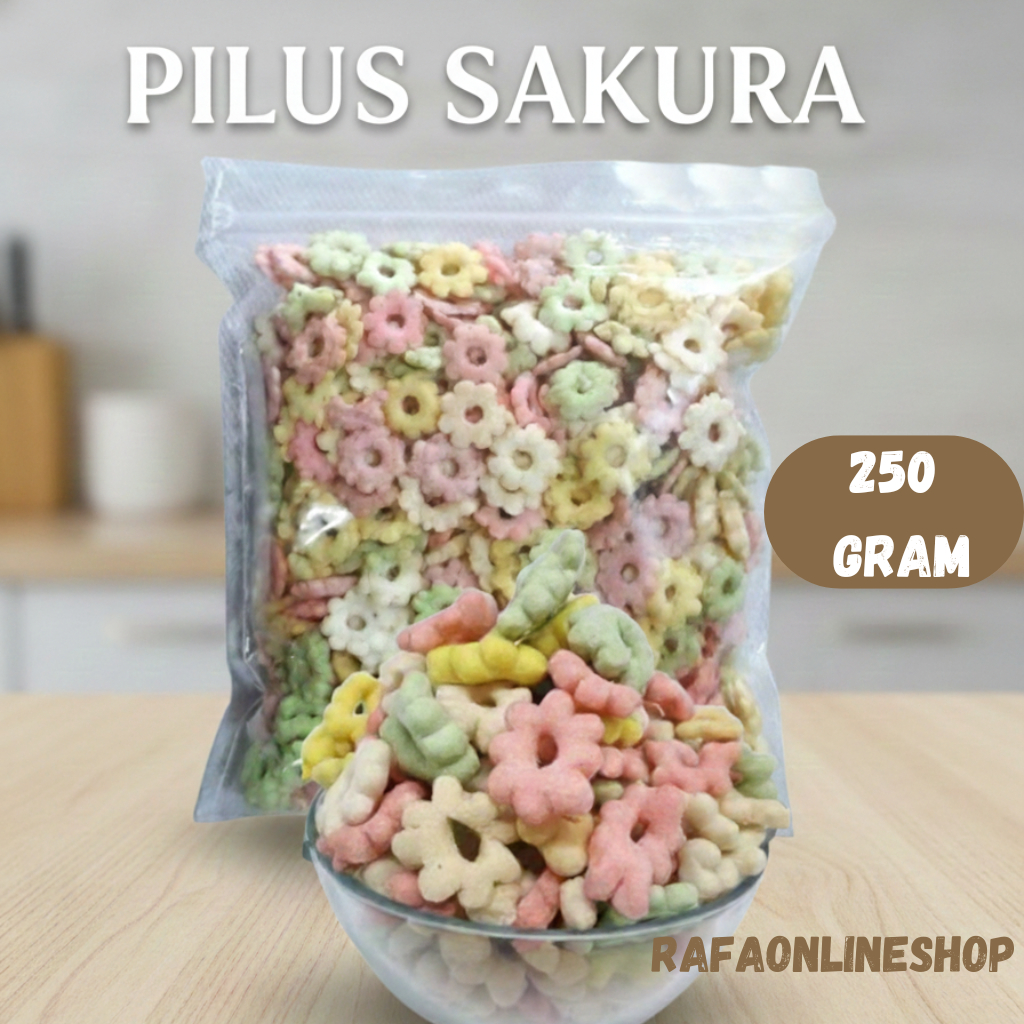 Jual Pilus Sakura Warna Warni Ajisan 250 Gram Snack Jadul Kembang Ribut ...