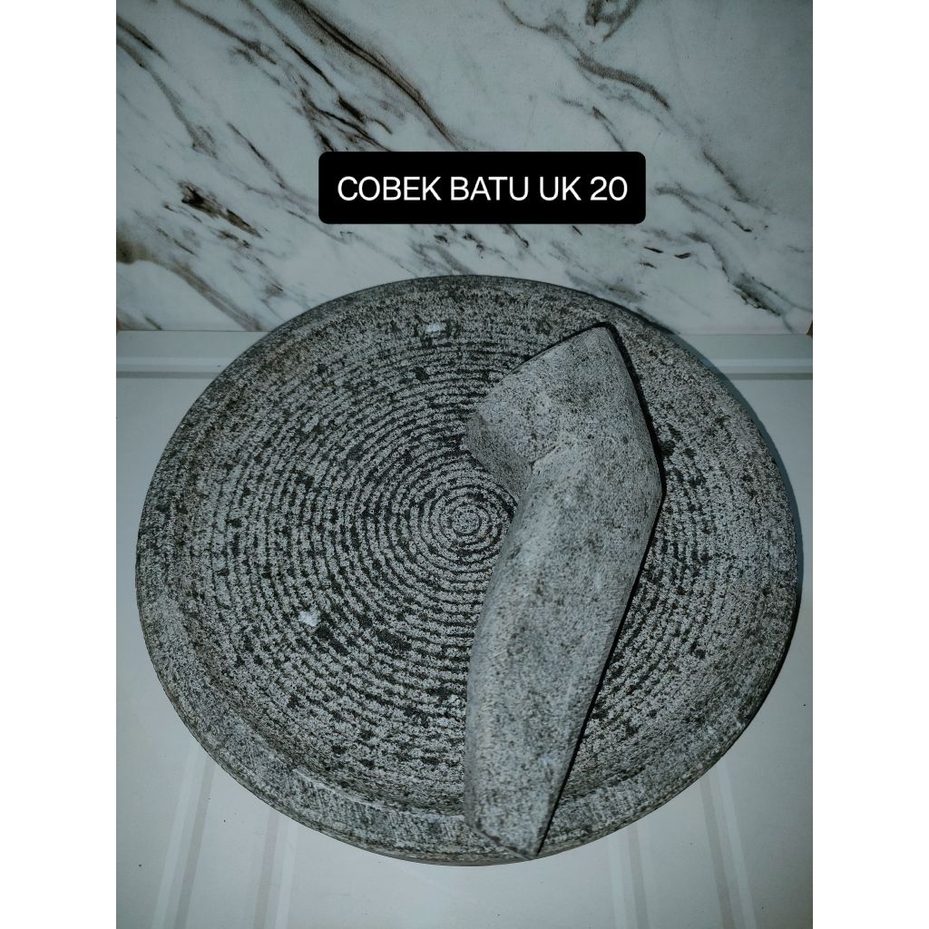 Jual Cobek Batu Asli Ukuran 20 Sedang FREE ULEG - Tahan Lama, Aman ...