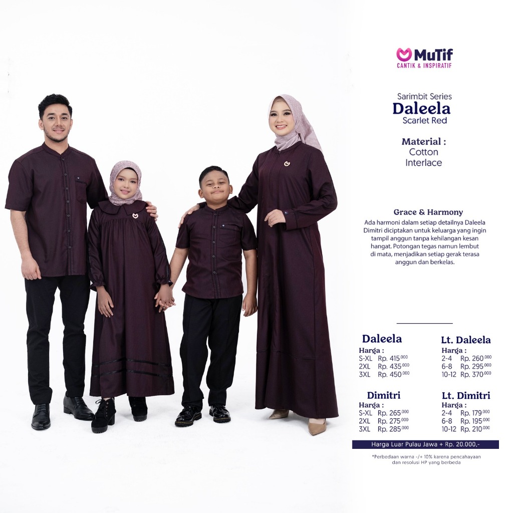 Jual Sarimbit DALEELA - DIMITRI SCARLET RED MuTif 2026 | Shopee Indonesia