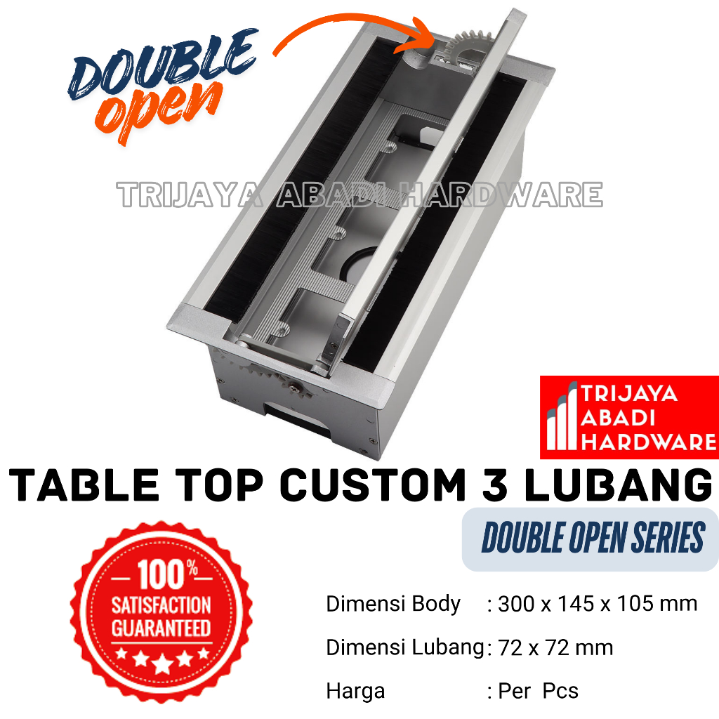 Jual Box Grommet Double Open Stop Kontak 3 Lubang Kabel Table Top Box ...