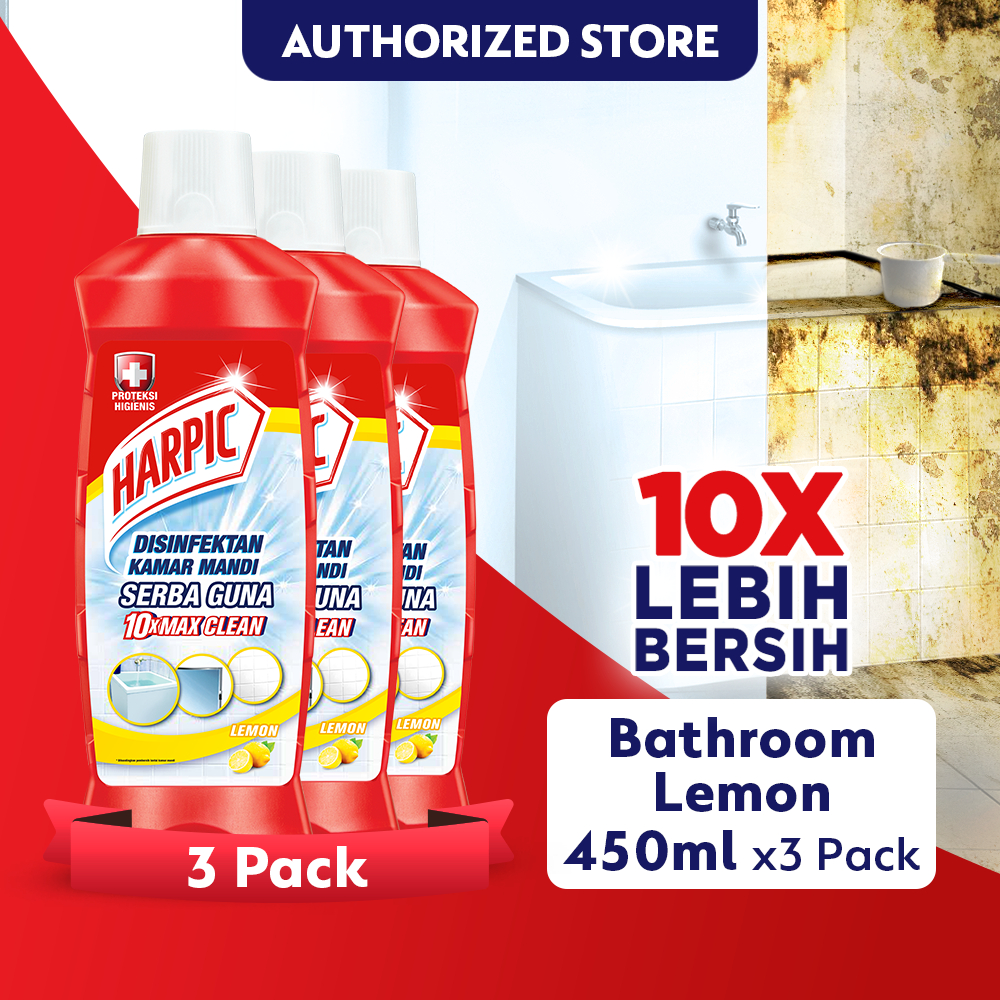 Jual Harpic Bathroom Lemon 450 ml Bottle - Pembersih Permukaan Kamar ...