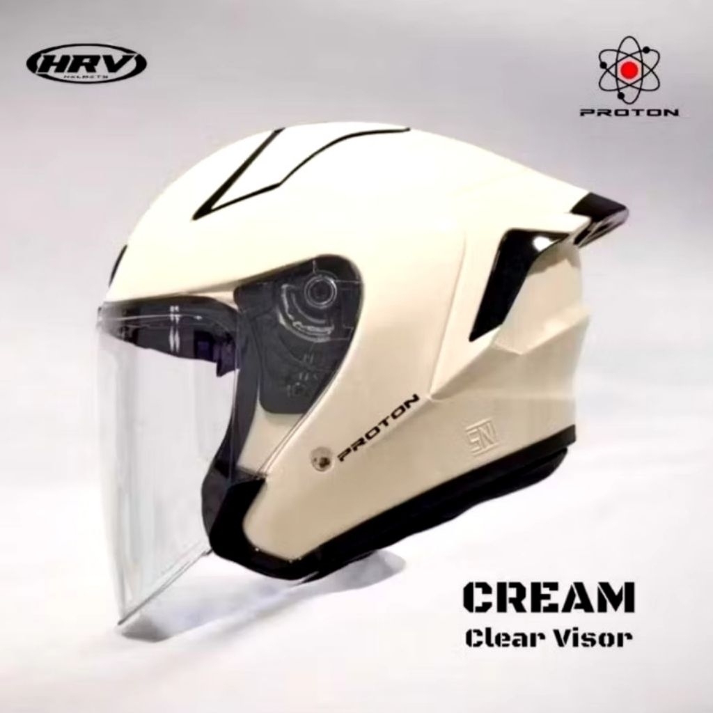 Jual HELM HRV PROTON CREAM GLOSS SINGLE VISOR ORIGINAL | Shopee Indonesia