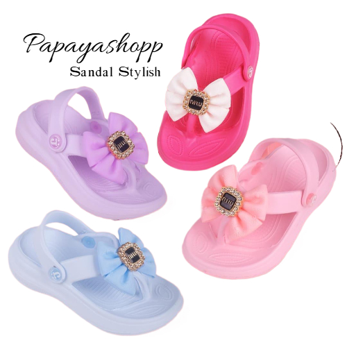 Jual Sandal Jepit Eva Anak Cewek Sandal Balita Hias Pita Color Full ...