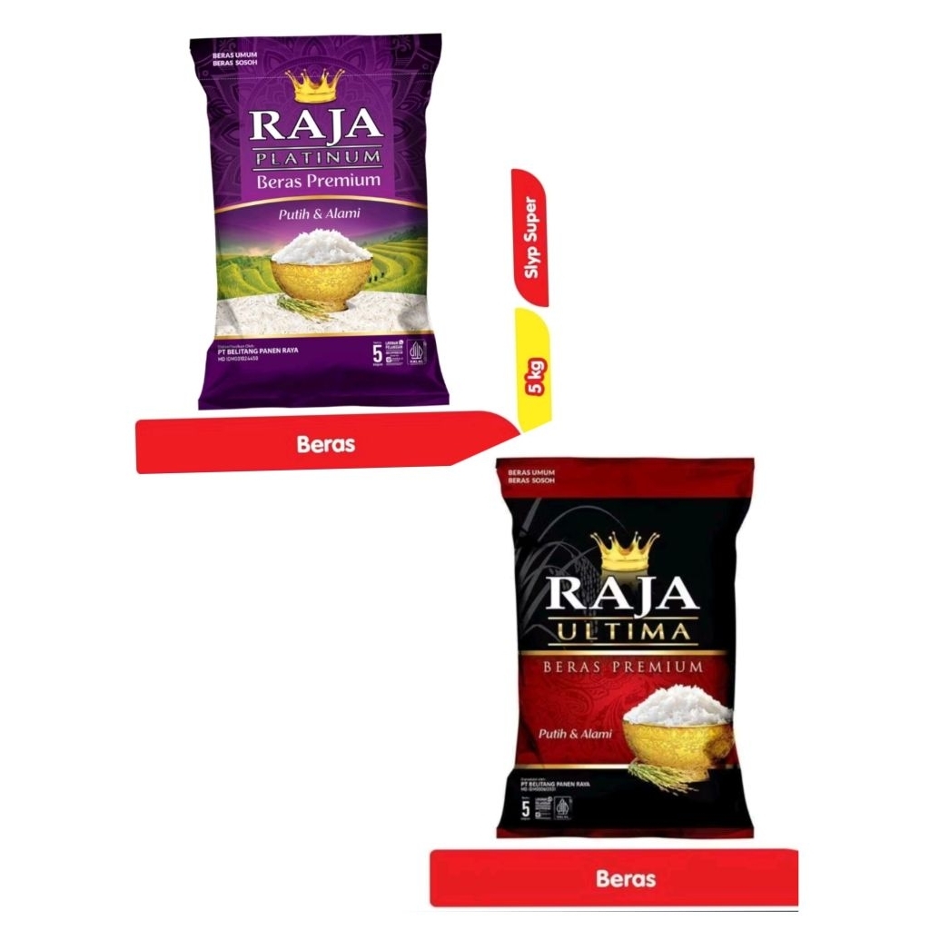 Jual BERAS RAJA ULTIMA( MERAH)/PLATINUM ( UNGU ) 5 kg | Shopee Indonesia