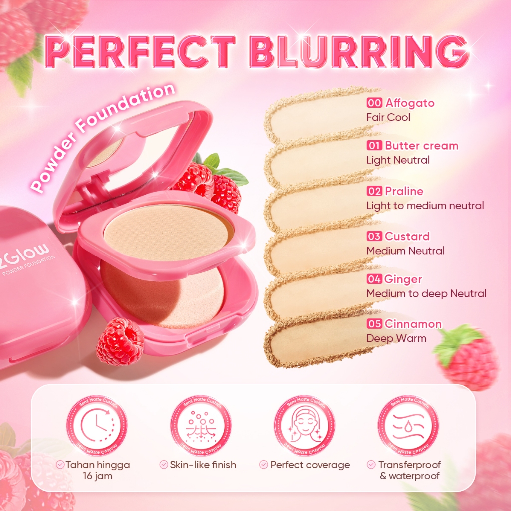 Jual Bedak Glad2Glow Perfect Blurring Powder Foundation Glad2Glow ...