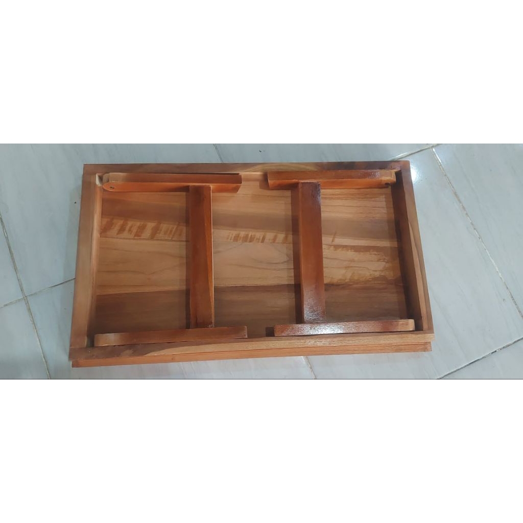 Jual meja lipat portable premium kayu jati asli 60x35 | Shopee Indonesia