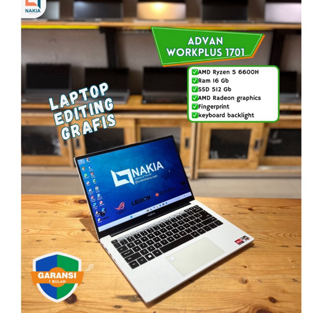 Jual ADVAN WORKPLUS 1701 AMD Ryzen 5 6600H Ram 16 Gb SSD 512 Gb AMD ...