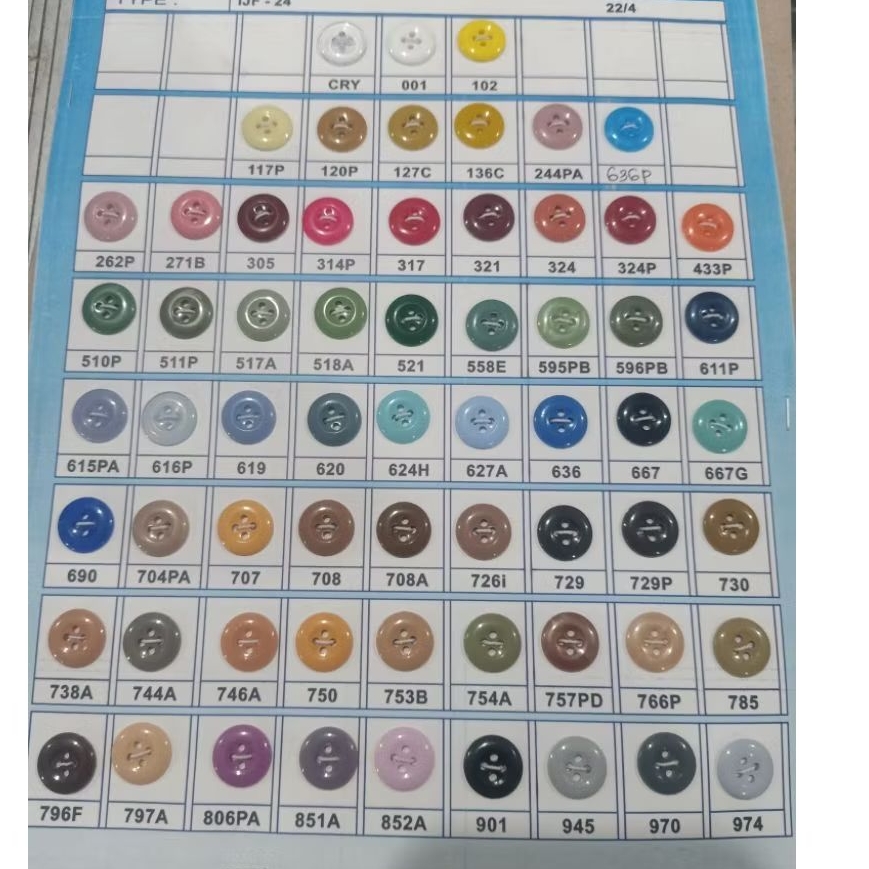 Jual Kancing Baju Dinas PDH/ Jas / Celana 4 lubang 22L 14mm isi 1 maass ...