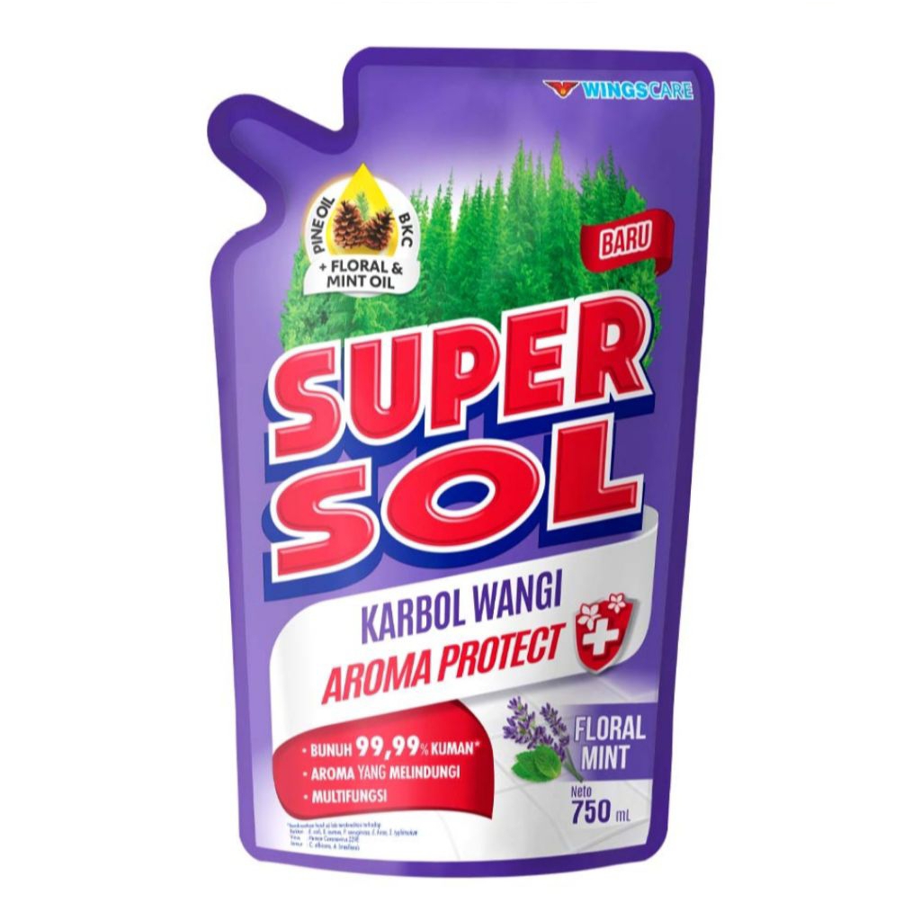 Jual Supersol Karbol Cairan Pembersih Lantai Floral Mint Refill 750 ml ...
