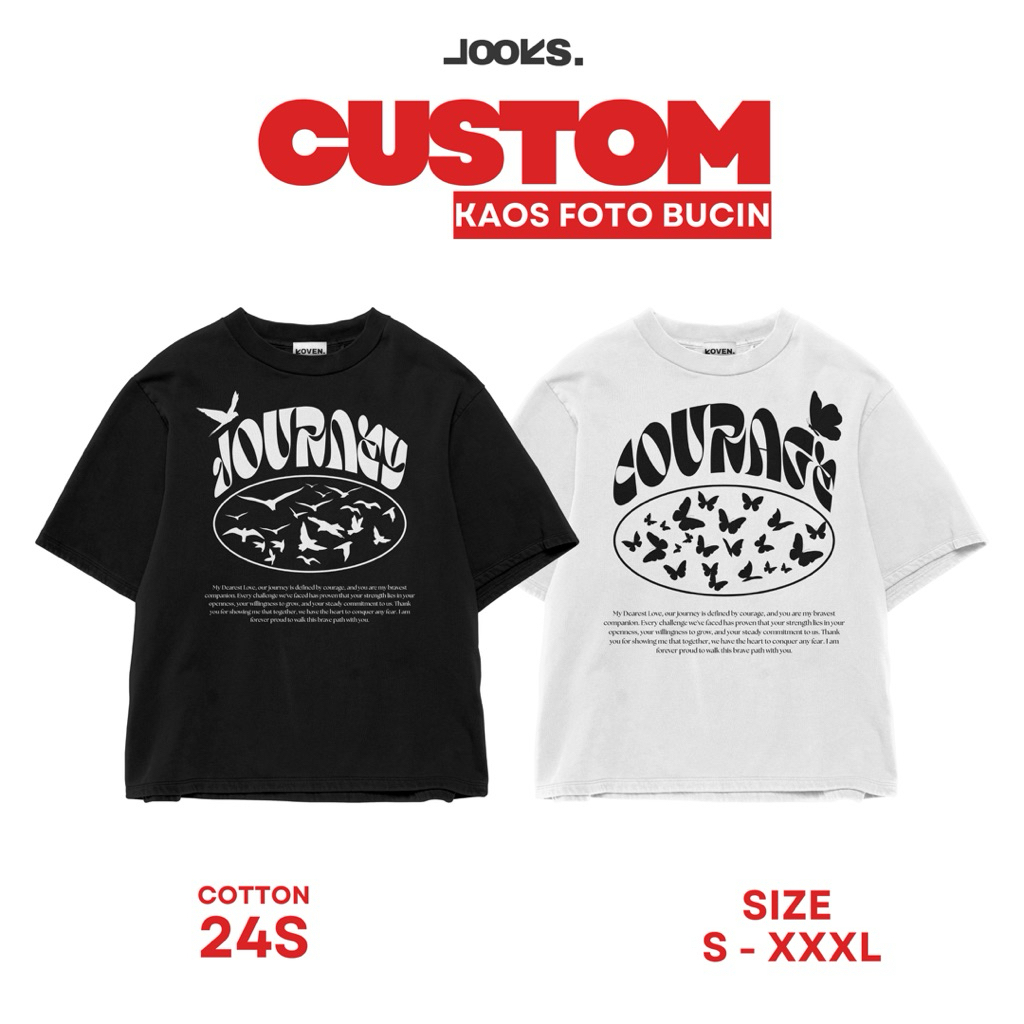 Jual Journey Kaos Bucin Viral Custom Foto/ Cotton 24s 210gsm DTF ...