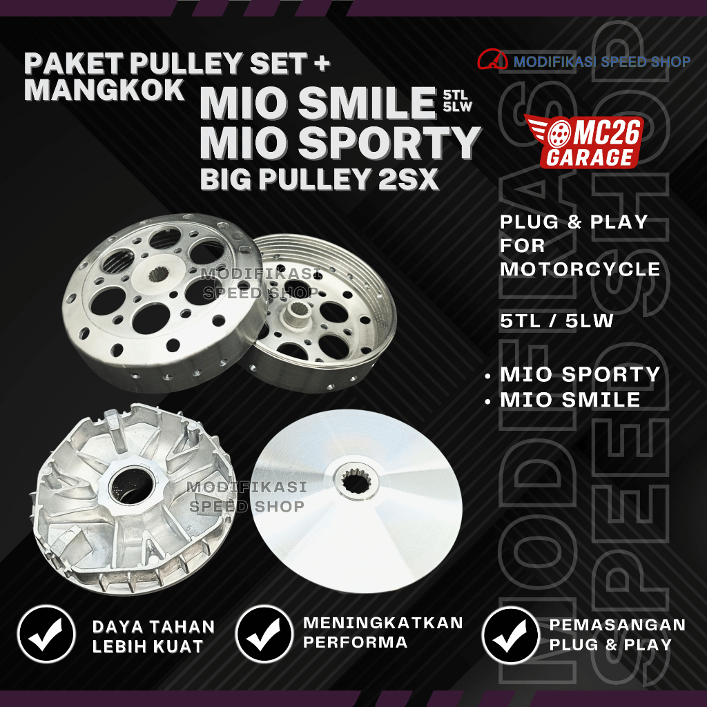 Jual PAKET PULLEY SET + MANGKOK GANDA CUSTOM YAMAHA MIO SPORTY MIO ...