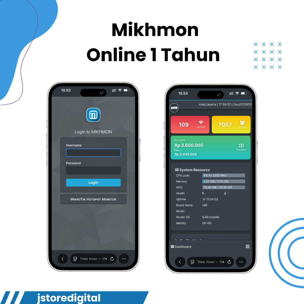 Jual Akses Mikhmon Online 12 Bulan + Bisa Req Subdomain Open Port 8728 ...