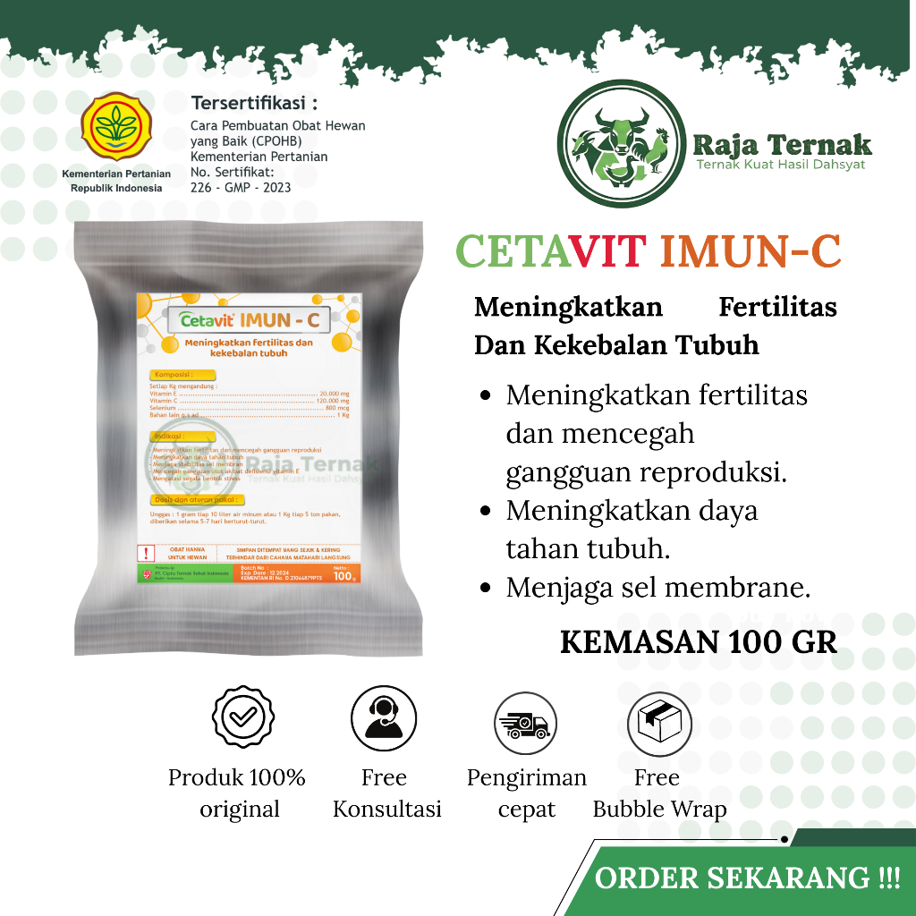 Jual CETAVIT IMUN-C UNGGAS - Suplemen Vitamin Ternak Suplemen Vitamin ...
