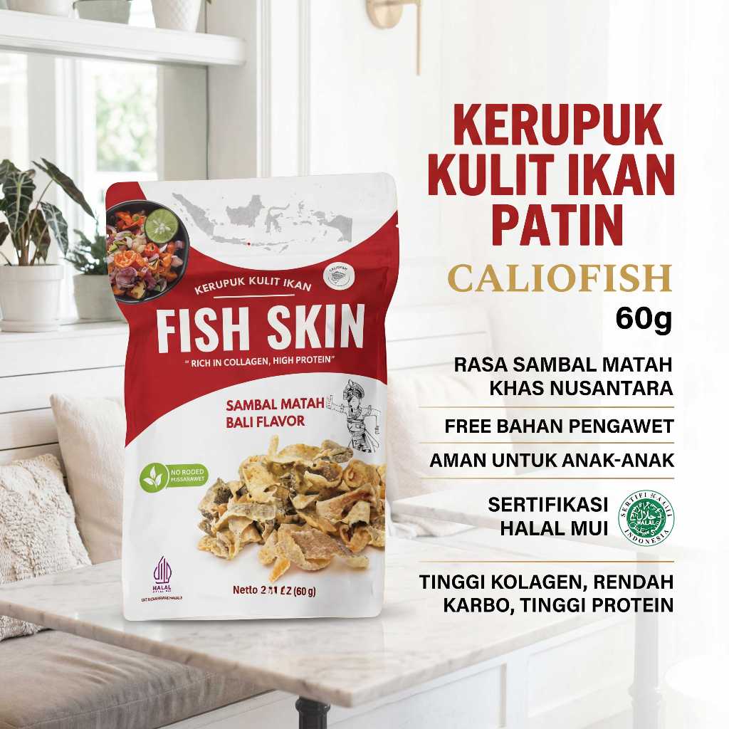 Jual Caliofish Fish Skin - Kerupuk Kulit Ikan Patin Sambal Matah 60gr ...