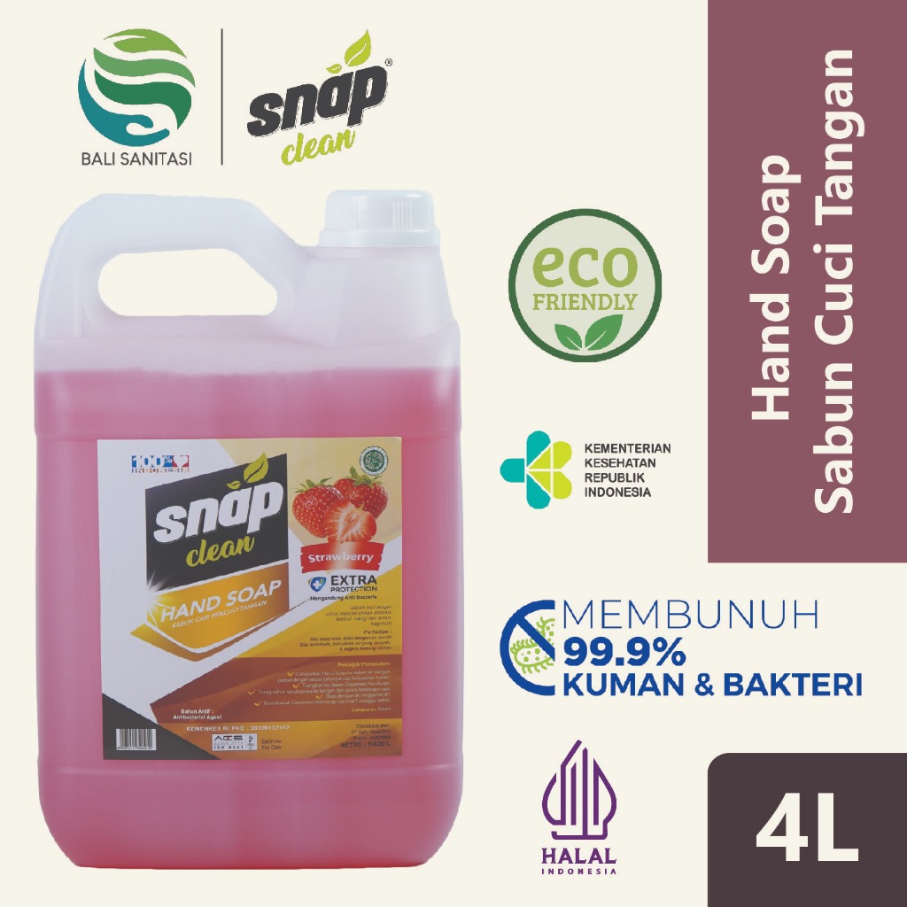 Jual SNAP CLEAN Hand Soap Sabun Cuci Tangan 4L | Shopee Indonesia