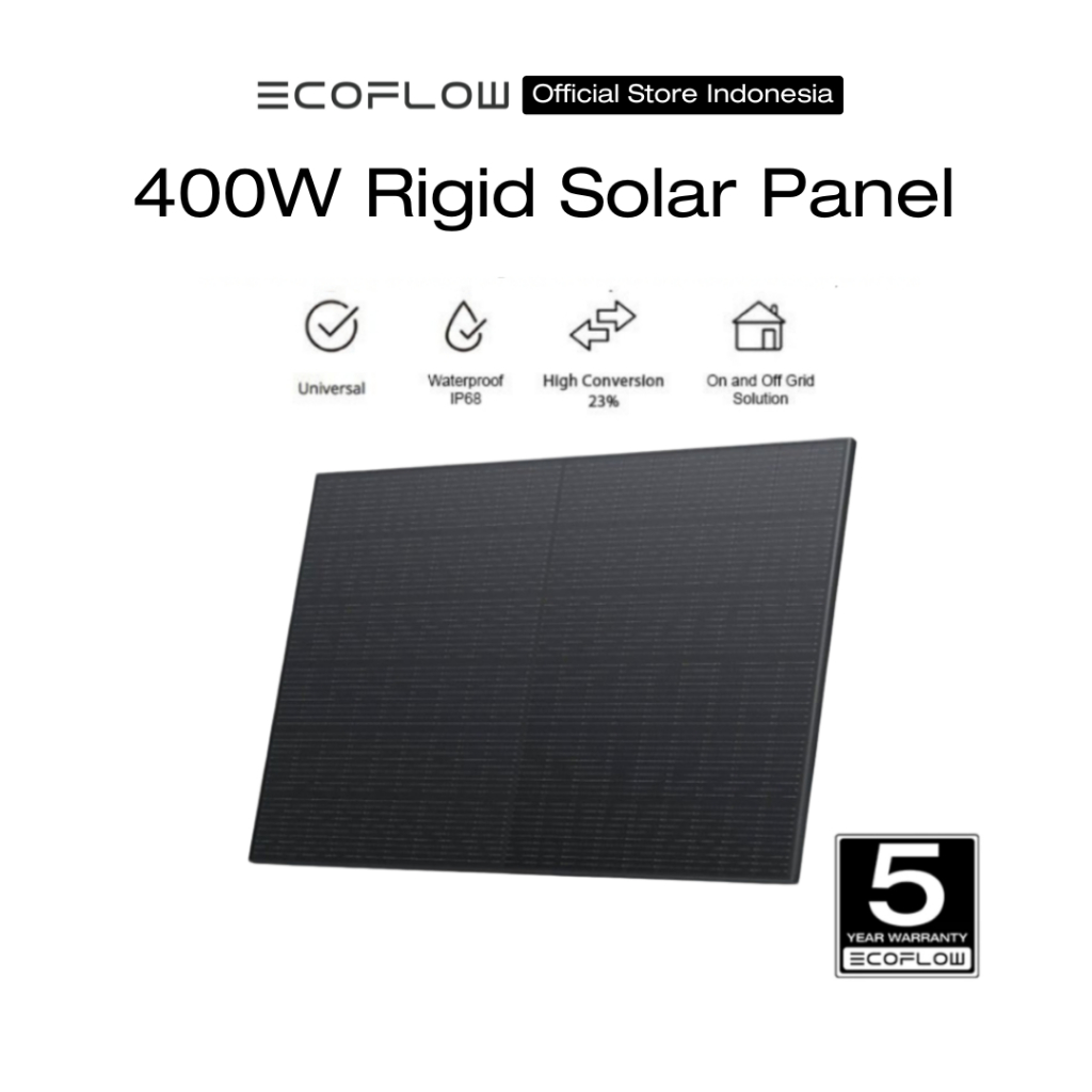 Jual EcoFlow Solar Panel Rigid 400W Panel Surya Papan dan Kokoh IP68 ...