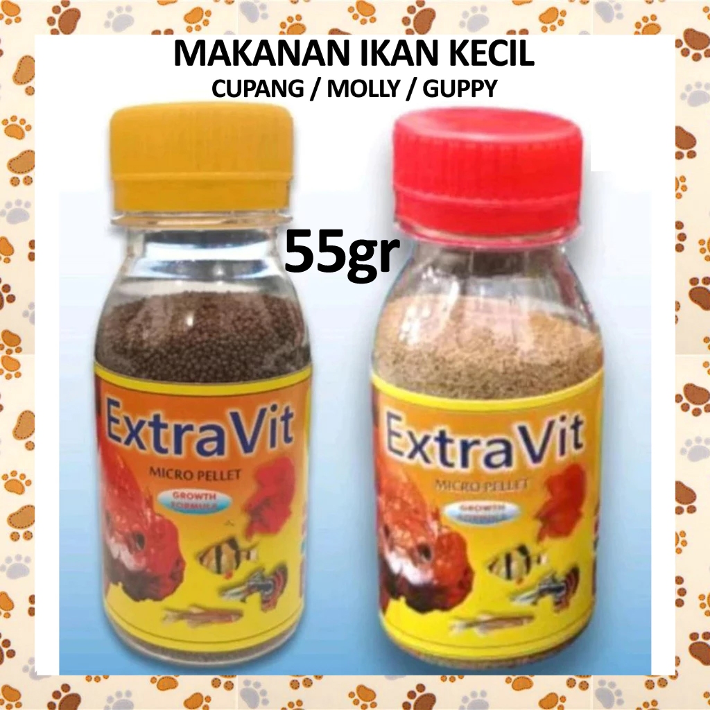 Jual F07CD5 Makanan Ikan Kecil EXTRAVIT 55gr Pelet Terapung Tenggelam ...