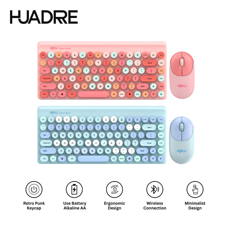 Jual HUADRRE Rechargeable Wireless Keyboard Mouse 1 Set 1200DPl Silent ...