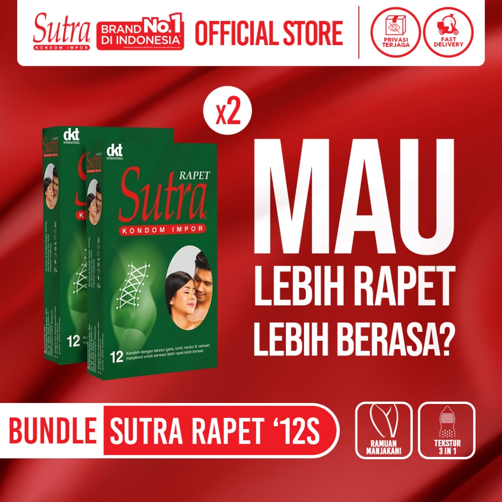 Jual Sutra Rapet 12s x 2 - Kondom dengan Ramuan Manjakani, Bertekstur ...