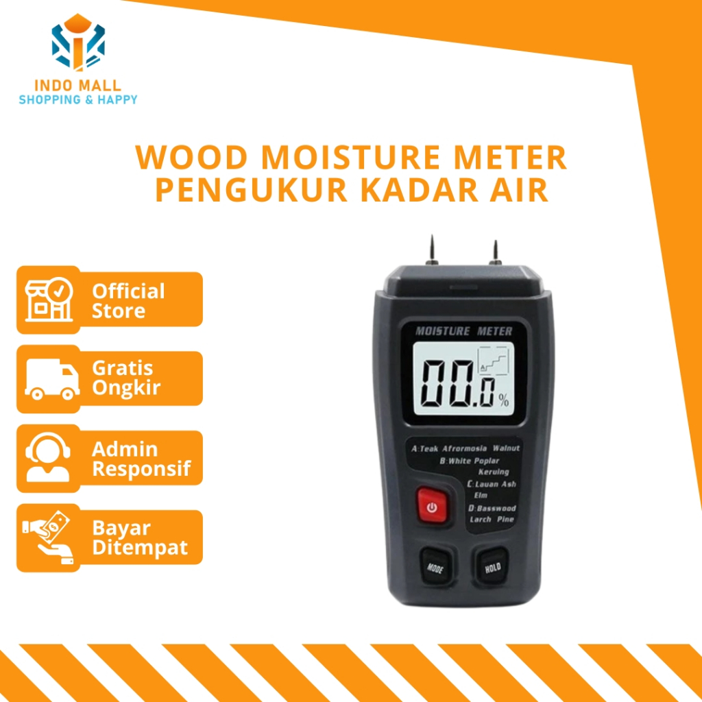 Jual [BISA COD] Wood Moisture Meter Kayu Kertas Pengukur Kadar Air ...