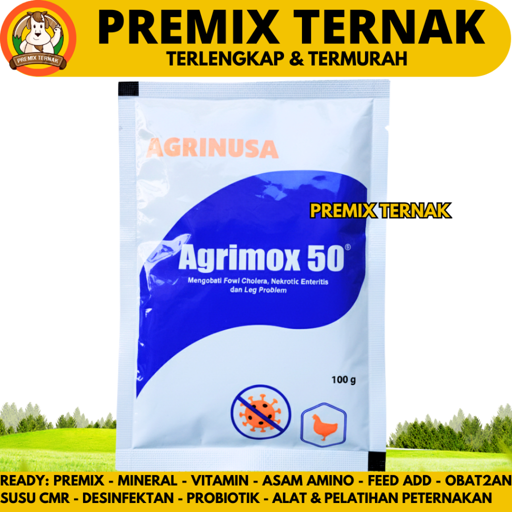 Jual AGRIMOX 50 100 Gram - Obat Ayam Kolera Berak Hijau N E & Leg ...