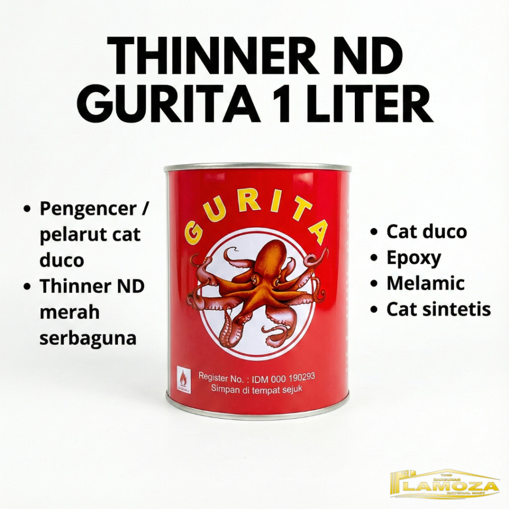 Jual Thinner ND Gurita Merah Epoxy Cairan Pelarut Botol 1liter | Shopee ...