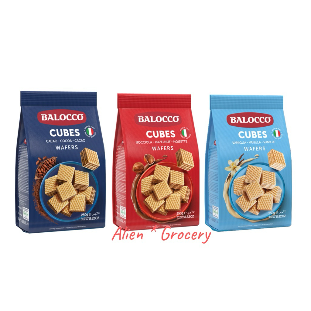 Jual BALOCCO Wafer Italy Hazelnut Milk Vanilla Chocolate Cocoa 250gr ...