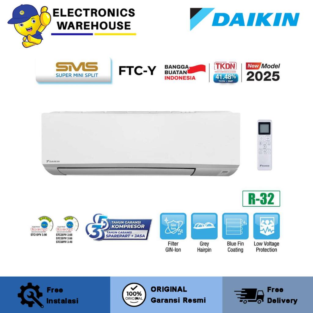Jual AC DAIKIN FTC25YV14 AC SPLIT 1 PK SUPER MINI SPLIT SERIES STANDARD ...