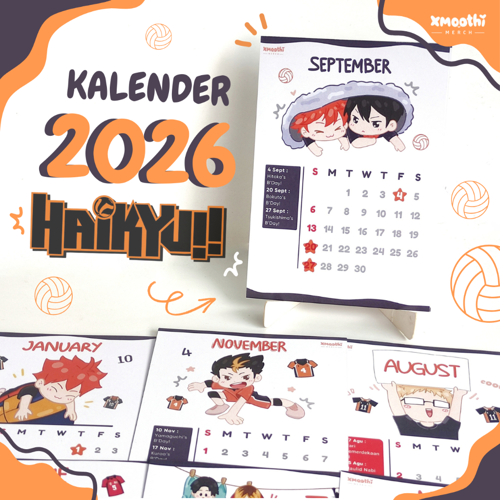 Jual KALENDER HAIKYUU 2026 - KALENDER ANIME HAIKYUU 2026 - MINI DESK ...