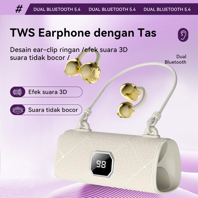 Jual [TAS?]BASIKE Headset Bluetooth 5.4 Klip Semi-in-Ear TWS Wireless ...