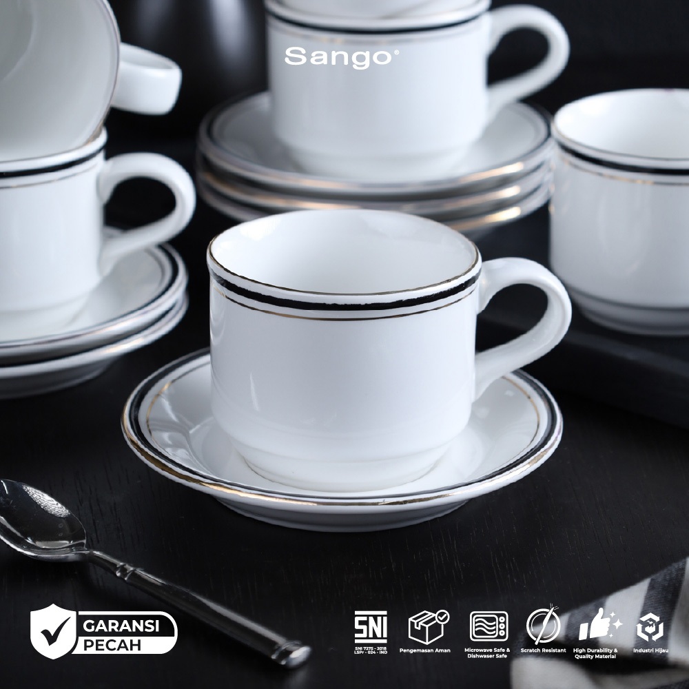Jual Sango Set Cangkir Black Line (Isi 12) | Shopee Indonesia