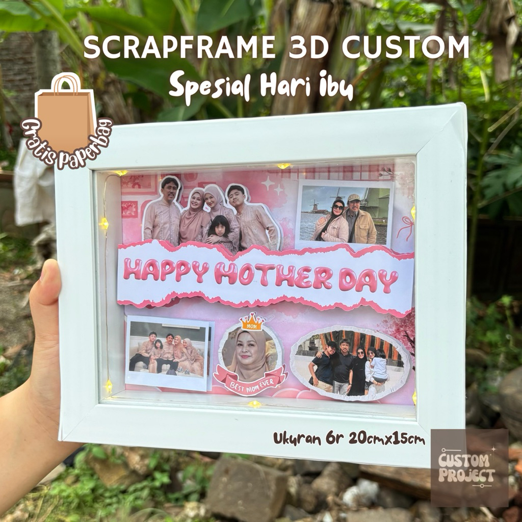 Jual Scrapframe 3D Custom | Kado Perpisahan Guru Hari Ibu Ide kado Hati ...