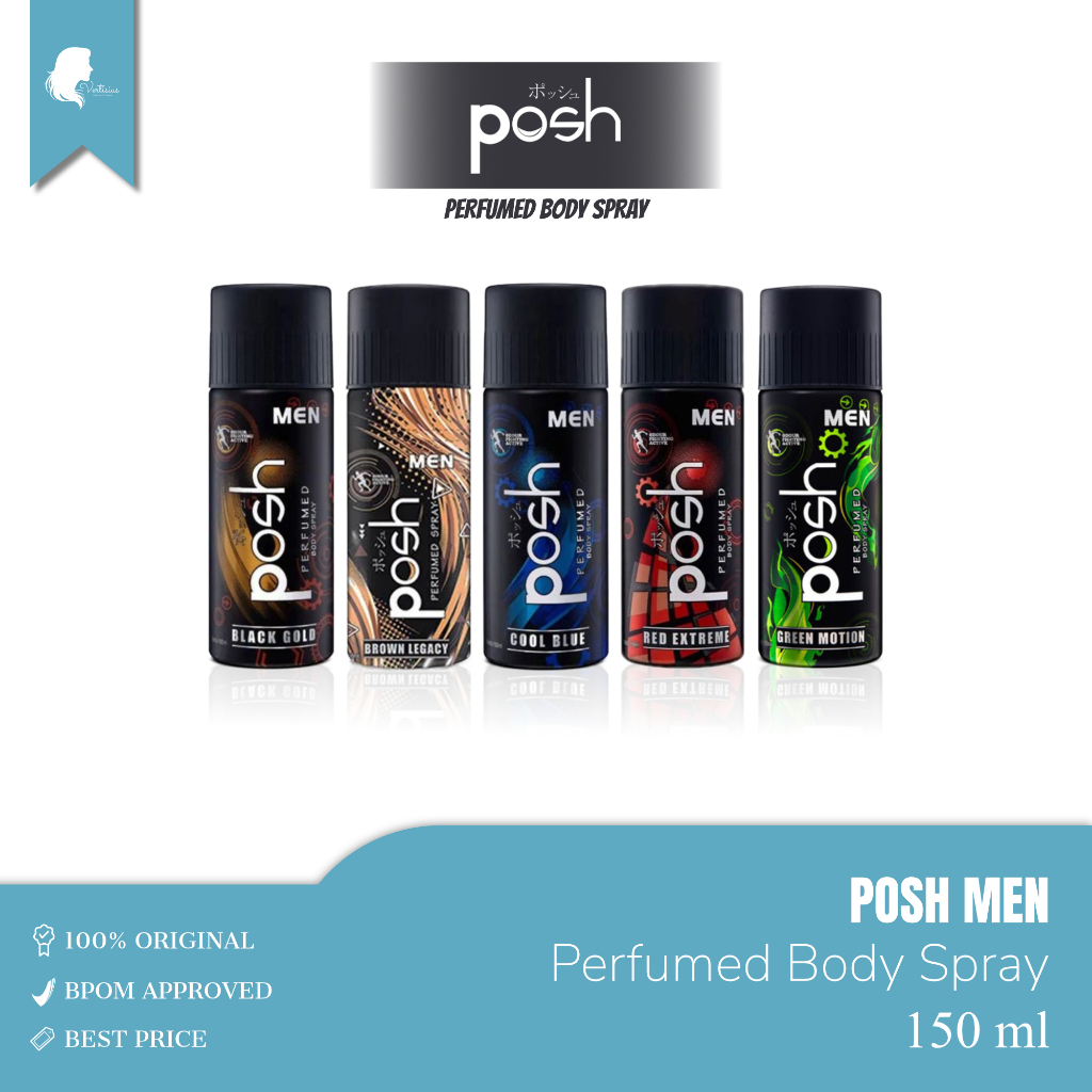 Jual Posh Men Body Spray 150ml - Parfum Pria Anti Bau Badan / Deodorant ...